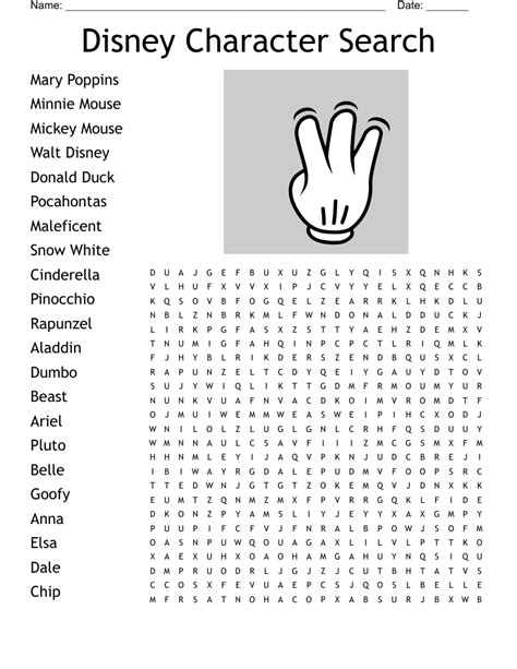 Disney Word Search Wordmint
