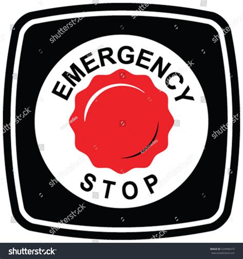 Emergency Stop Push Button Device Vector Stock Vector Royalty Free Shutterstock