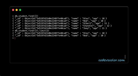 How To Use Limit Method In Mongodb With Examples Codevscolor