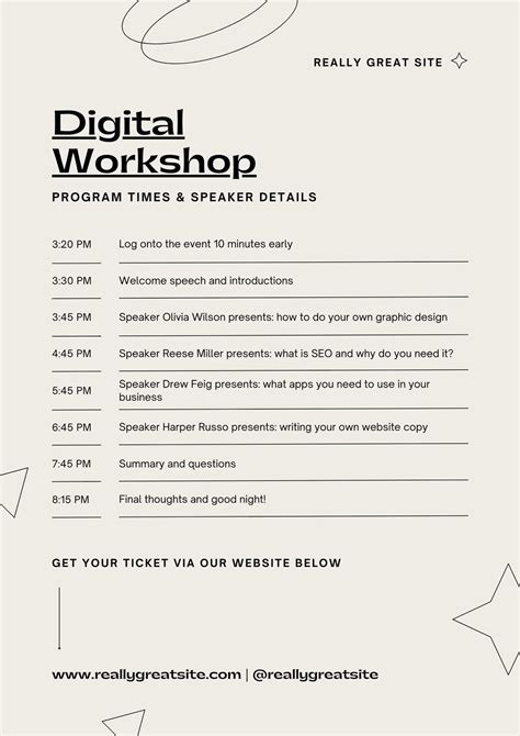 Event Program Sample Template Template Samples