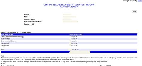 Ctet Result 2020 21 Highlights Qualifying Marks Ctet Certificate
