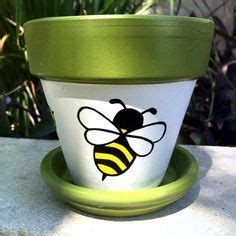 Painted Bee Hive Flower Pot Yellow Terracotta 4 Inch Planter Cute Plant Pot Clay Flower