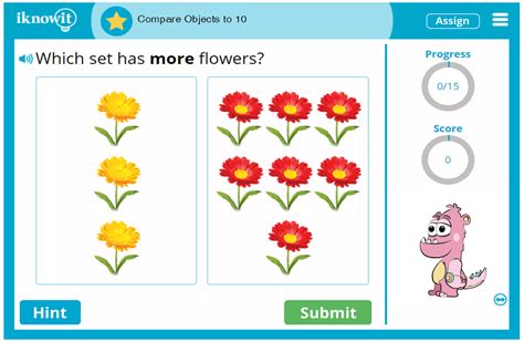 Interactive Math Lesson Compare Objects To 10