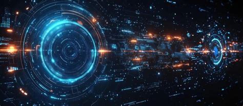 Abstract Digital Interface With Glowing Lights Premium Ai Generated Image