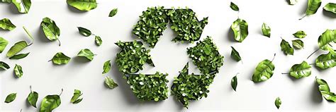 Eco Friendly Recycling Symbol Made Of Green Leaves On A White