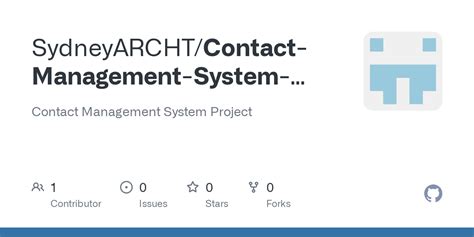 Contact Management System Projectcontactmanagementsystempy At Main · Sydneyarchtcontact