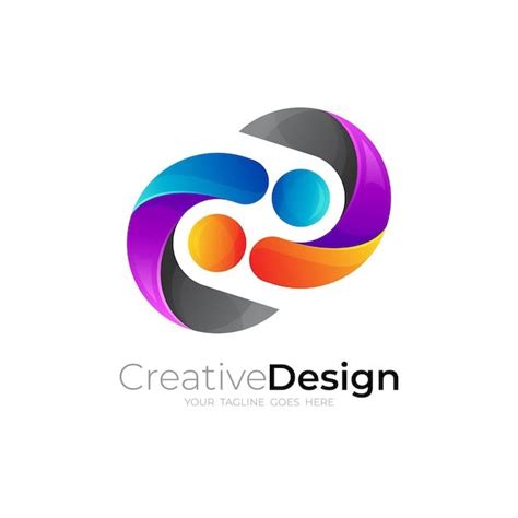 3d 화려한 디자인 자선 로고가 있는 사람들 관리 로고 프리미엄 벡터 Charity Logos Logo Smart Care Logo