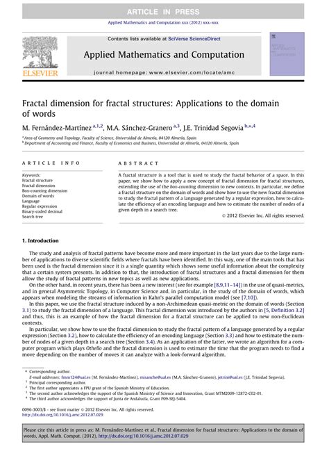 PDF Fractal Dimension For Fractal Structures Applications To The Domain Of Words