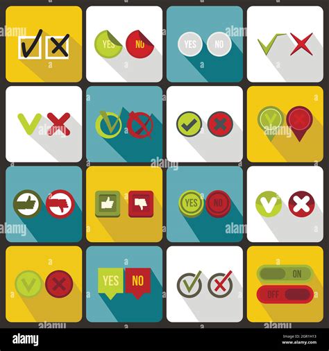 Check Mark Icons Set Flat Style Stock Vector Image Art Alamy
