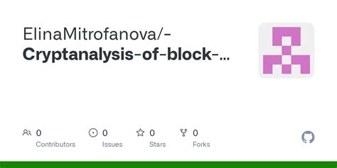 github elinamitrofanova cryptanalysis of block ciphers