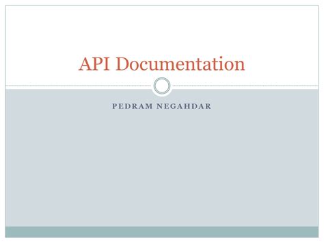 Api Documentation Speaker Deck