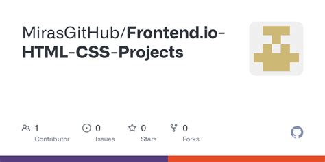 GitHub MirasGitHub Frontend Io HTML CSS Projects