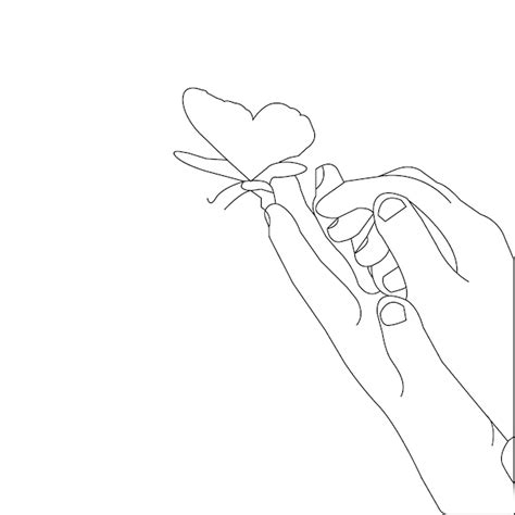 Premium Vector One Line Drawing Hand With Butterfly And Outline Vector