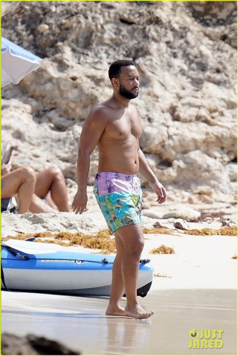 Chrissy Teigen John Legend Rock Colorful Bathing Suits During Day Out