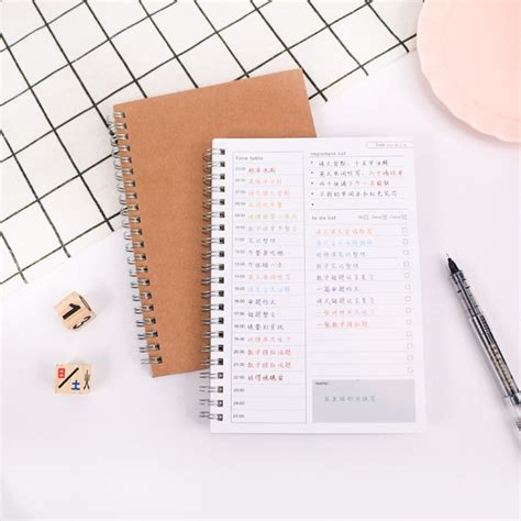 노트북 플래너 아젠다 북 다이어리 크래프트 미니 종이 메모장 크래프트 종이 커버