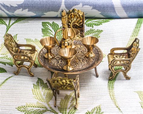 Unique Vintage Brass Dining Set Home Decor Antique Vintage Etsy