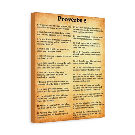 Scripture Walls Proverbs Chapter 5 Gold Bible Canvas Christian Wall Art
