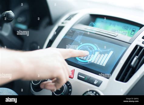 Man Using Car Control Panel Stock Photo Alamy