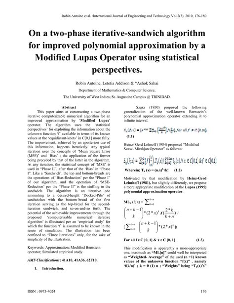 Pdf On A Two Phase Iterative Sandwich Algorithm For Improved Polynomial Approximation By A