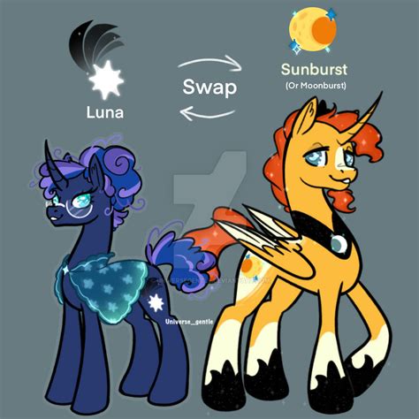Mlp Luna And Sunburst Swap By Universegentle On Deviantart