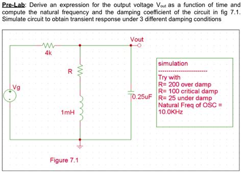 Solved Pre Lab Derive An Expression For The Output Voltage Vout As A