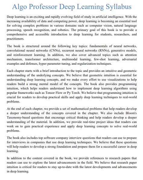 Deep Learning Course