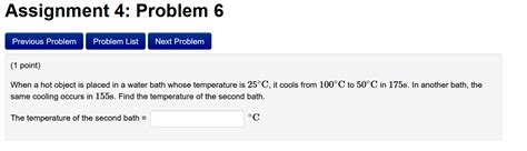 Solved Assignment 4 Problem 6 Previous Problem Problem List
