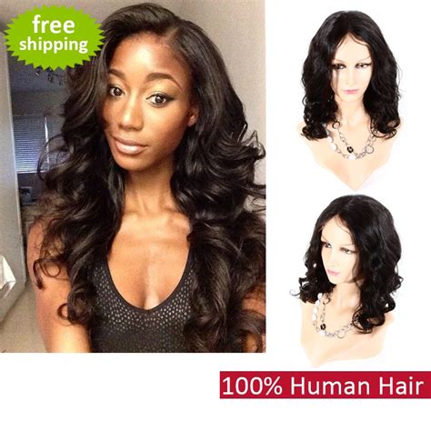 2015 Cheap African American Wigs Human Full Lace Wig Natural Black