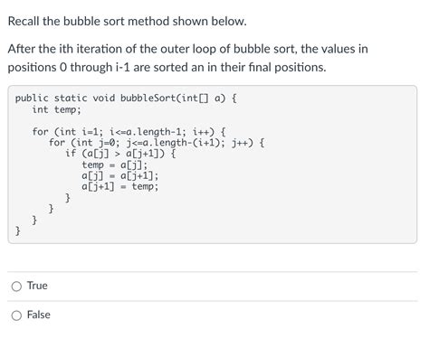 solved recall the insertion sort method below the boolean