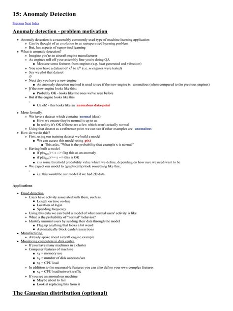 anomaly detection problem motivation pdf normal distribution