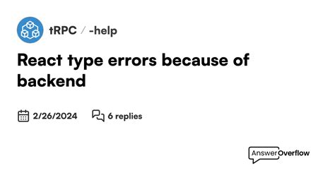 React Type Errors Because Of Backend Trpc