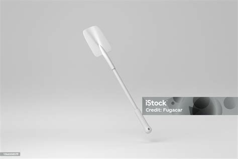 흰색 배경에 격리 된 삽 최소한의 개념 단색 3d 렌더 3차원 형태에 대한 스톡 사진 및 기타 이미지 3차원 형태 삽 모형 Istock