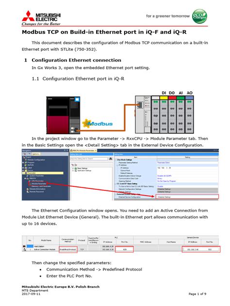 modbus tcp on build in ethernet port in iq f and iq r en 2 pdf