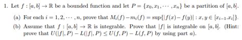 Solved Let F Ab →r ﻿be A Bounded Function And Let