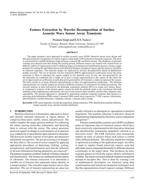 Pdf Feature Extraction By Wavelet Decomposition Of Surface