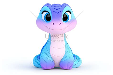 귀여운 파란색과 보라색 그라데이션 뱀 일러스트 무료 다운로드 Lovepik