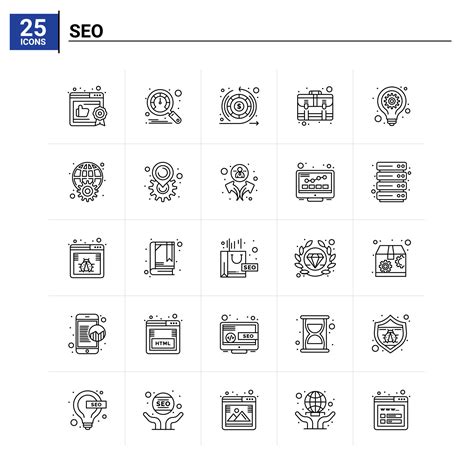25 Seo Icon Set Vector Background 14709688 Vector Art At Vecteezy