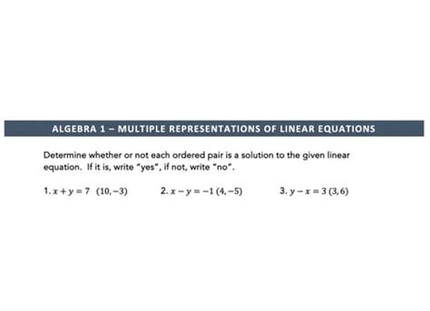 Multiple Representations Of Linear Equations Graphing Pre Algebra Algebra