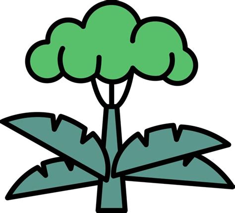 Premium Vector Leafy Plant With A Stem And A Leafy Top