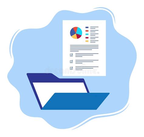 open folder and documents statistical data with charts diagrams