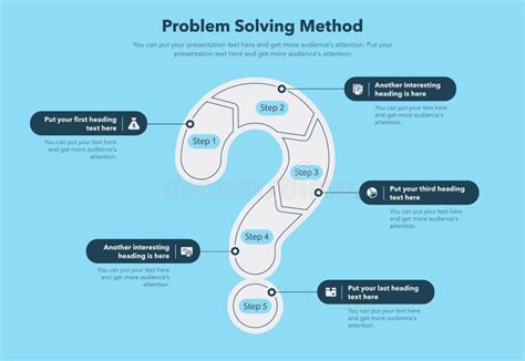 Problem Solving Process Template With Five Steps Stock Illustration