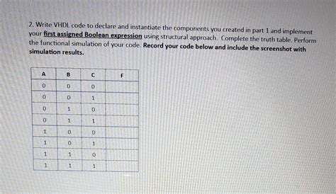 Solved F A B C AC 9 F A BC B Procedures 1 Write VHDL Chegg