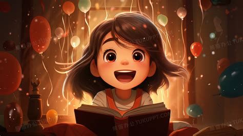 彩色读书的孩子插画图片素材下载 格式 熊猫办公