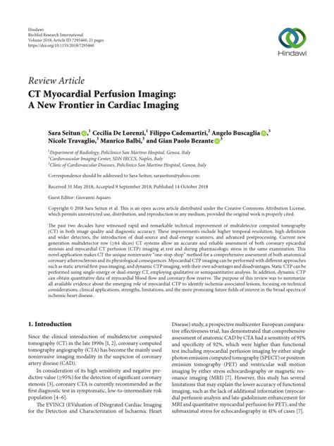 Pdf Ct Myocardial Perfusion Imaging A New Frontier In Cardiac Imaging