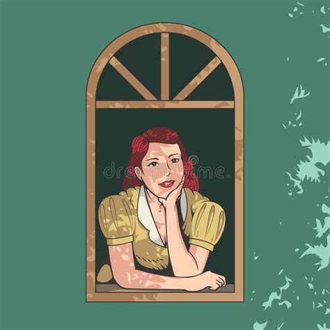 Cute Looking Out Window Woman Stock Illustrations 116 Cute Looking