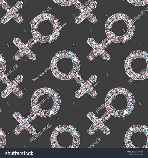 Female Gender Symbols Vector Seamless Pattern Stock Vector Royalty