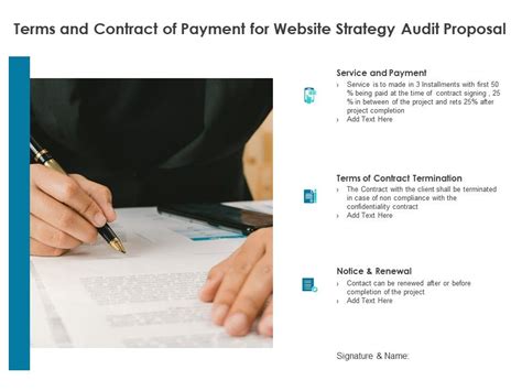 Terms And Contract Of Payment For Website Strategy Audit Proposal Ppt