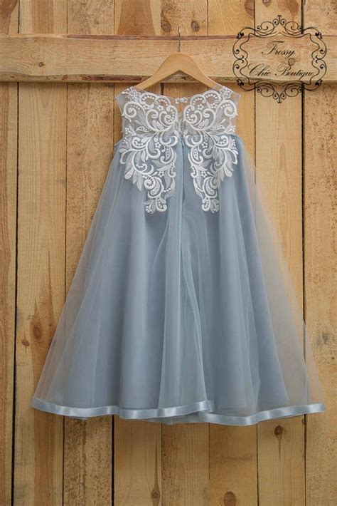 Dusty Blue Flower Girl Dress Boho Rustic Flower Girl First Etsy Artofit