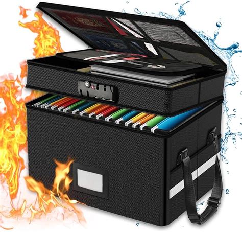 Amazon Com RHM Fireproof Document Box With Lock 2 Layer Fire Proof File Box For Documents With
