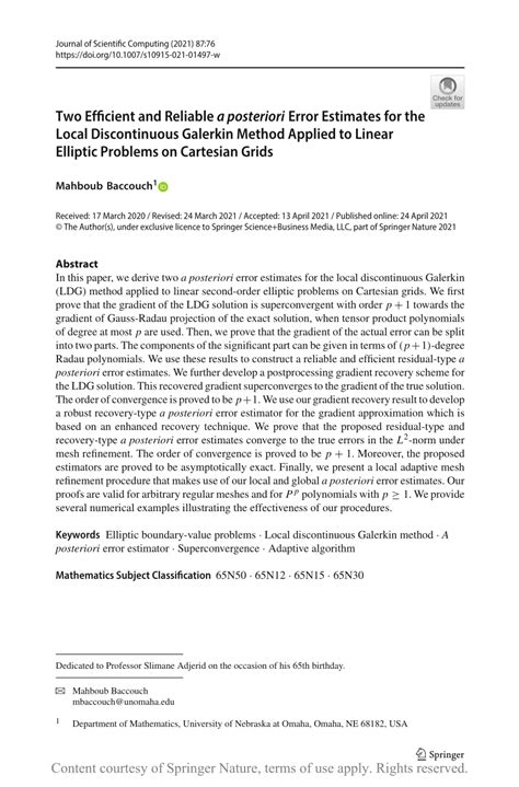 Two Efficient And Reliable A Posteriori Error Estimates For The Local